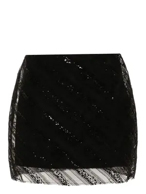 Viktor & Rolf Tulle-overlay Mini Skirt - Black