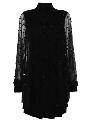 SAIID KOBEISY Bead-embellished Layered Dress - Black