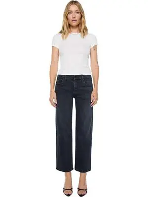 MOTHER The Mid Rise Zip Rambler Ankle Jeans - Black