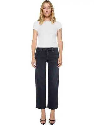 MOTHER The Mid Rise Zip Rambler Ankle Jeans - Black
