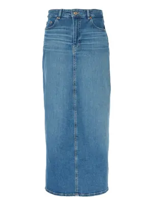 Ag High-rise Denim Midi Skirt - Blue