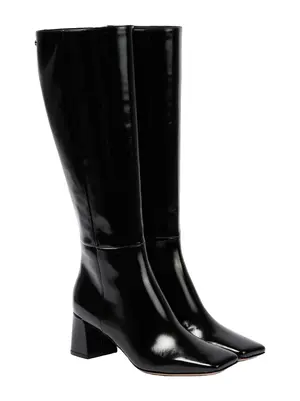 GIANVITO ROSSI 55 Patent Leather Knee-high Boots - Black