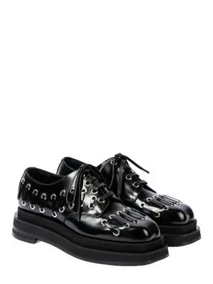 Simone Rocha Heart Toe Leather Platform Brogues - Black