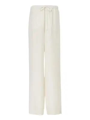 Valentino Garavani Cady Couture High-rise Wide-leg Pants - White