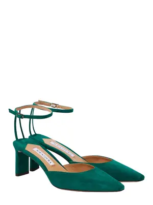 AQUAZZURA Blade 65 Suede Pumps - Green