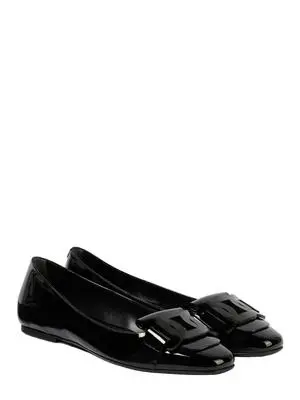 TOD'S Kate Patent Leather Ballerinas - Black