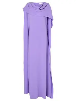 Oscar De La Renta Caped Silk-blend Gown - Purple