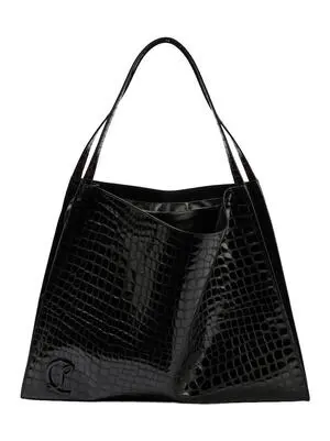 CHRISTIAN LOUBOUTIN Le 54 Croc-effect Leather Shoulder Bag - Black