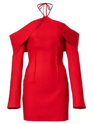 David Koma Wool-blend Minidress - Red