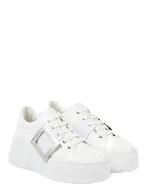 ROGER VIVIER Viv' Skate Leather Sneakers - White