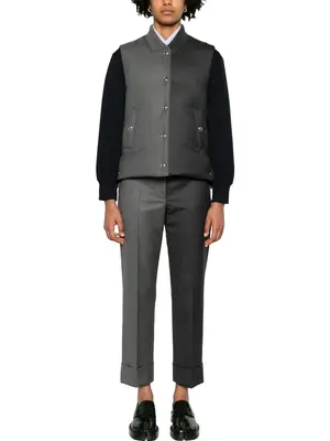 Thom Browne Tapered-leg Wool Trousers - Grey