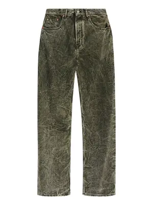 MAISON MARGIELA Crinkled Straight Leg Jeans - Grey