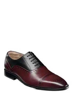 STACY ADAMS Stacy Adams Reynolds Cap Toe Oxford Burgundy Multi