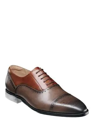 STACY ADAMS Reynolds Cap Toe Oxford - Gray Multi