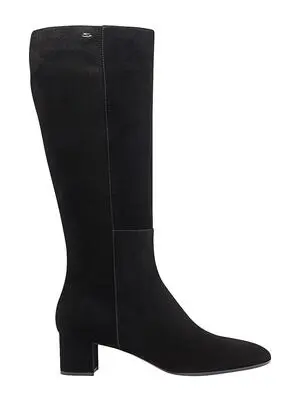 Santoni Suede Knee Boots - Black