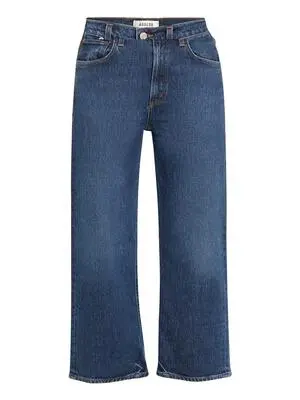 AGOLDE AGOLDE Ren Wide-Leg Cropped Jeans Dkblue