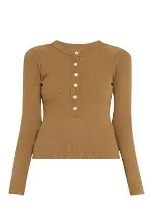 Citizens Of Humanity Varra Long-sleeve Henley Top - Brown