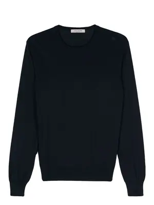 FILERIA Fine-knit Cotton Jumper - Blue