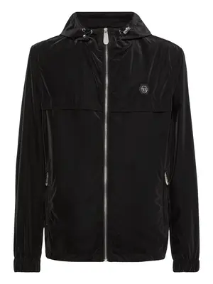 Philipp Plein Camouflage-print Hooded Windbreaker - Black