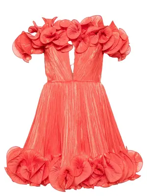 ANA RADU Ruffle-detail Dress - Orange