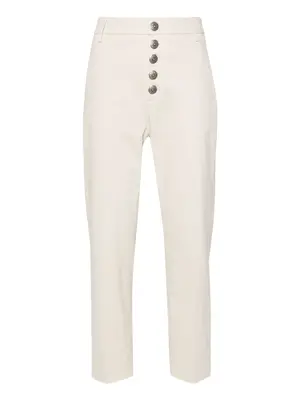 DONDUP Nima Logo-plaque Trousers - Neutrals