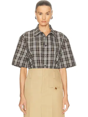 Bottega Veneta Short Sleeve Shirt - Fondant  Dove  & Mint