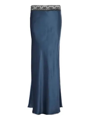 Sir The Label Aries Silk Maxi Skirt - Blue