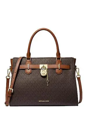 Michael Kors Hamilton Medium Logo Satchel - Brown