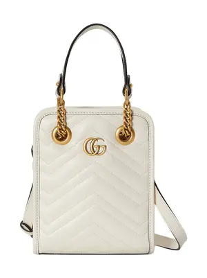 Gucci Gg Marmont Matelassé Mini Bag - White