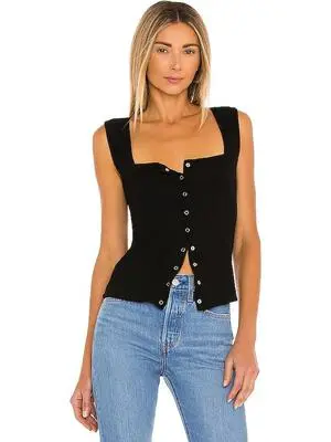 Michael Lauren Bosco Snap Front Tank - Black