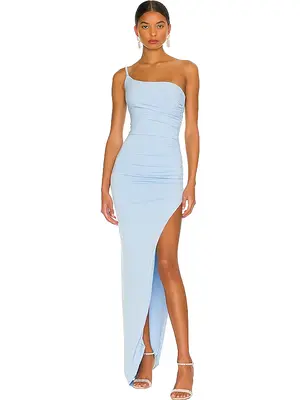 NOOKIE Aria One Shoulder Gown Blue