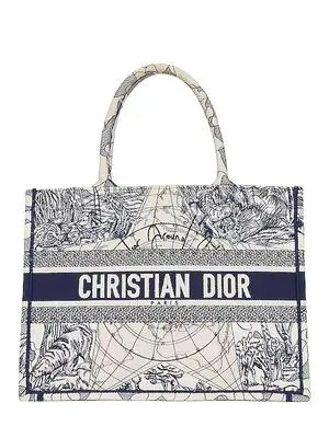 FWRD RENEW Dior Around The World Book Tote - Navy