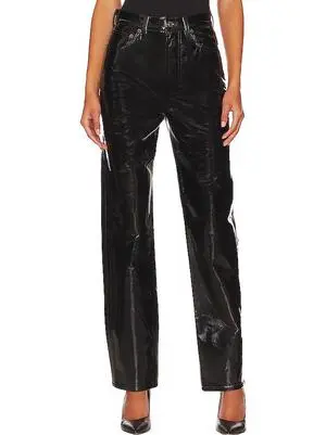 AGOLDE Recycled Leather 90's Pinch Waist Pant - Black