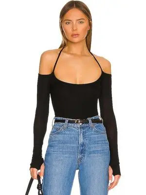 Michael Lauren Dave Halter Neck Top - Black
