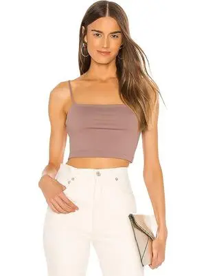 Susana Monaco Thin Strap Crop Tank - Brown