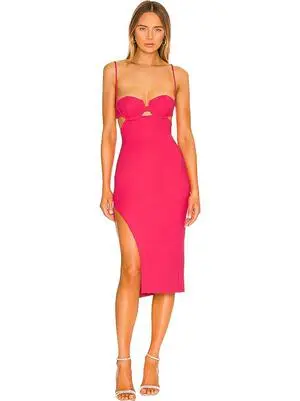 H:OURS Maira Midi Dress - Fuchsia