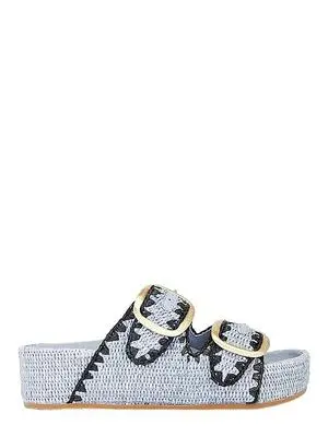 LOEFFLER RANDALL Theo Raffia Platform Sandals - Blue