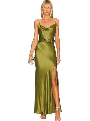 NICHOLAS Simone Cowl Neck Dress - Olive
