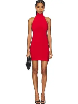 Norma Kamali Halter Mini Dress - Red