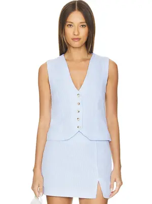 Blanknyc Sun Glow Striped Waistcoat Blue