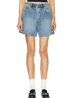 GRLFRND Reggie Mid-rise Mom Denim Shorts - Denim-medium
