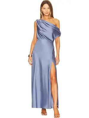 Astr The Label Monroe One Shoulder Maxi Dress - Blue