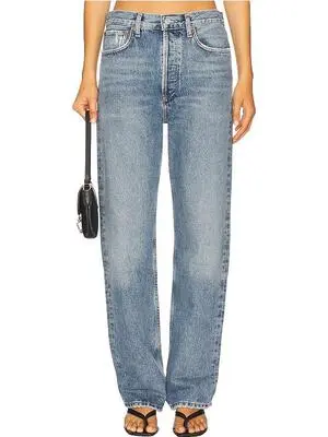 AGOLDE Fran Low Slung Easy Straight Jeans - Blue
