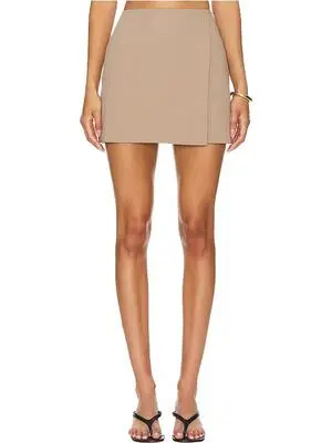 Good American Wrap Mini Skirt - Tan