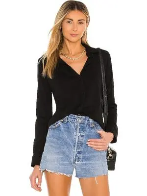 BOBI Light Weight Jersey Button Up - Black