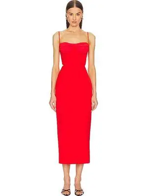 Bardot Martini Midi Dress - Red