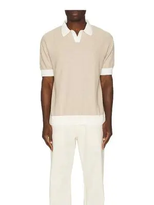 BOUND Texture Knit Polo In . Also - Brown