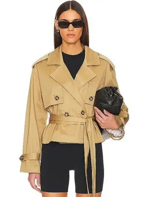 FAVORITE DAUGHTER The Cropped Charles Trench Coat - Tan