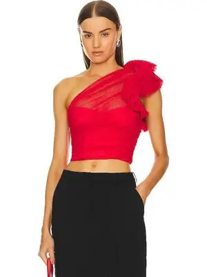 Majorelle One Shoulder Top - Red