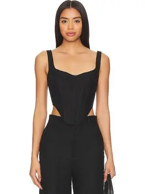 Bardot Linen Corset - Black